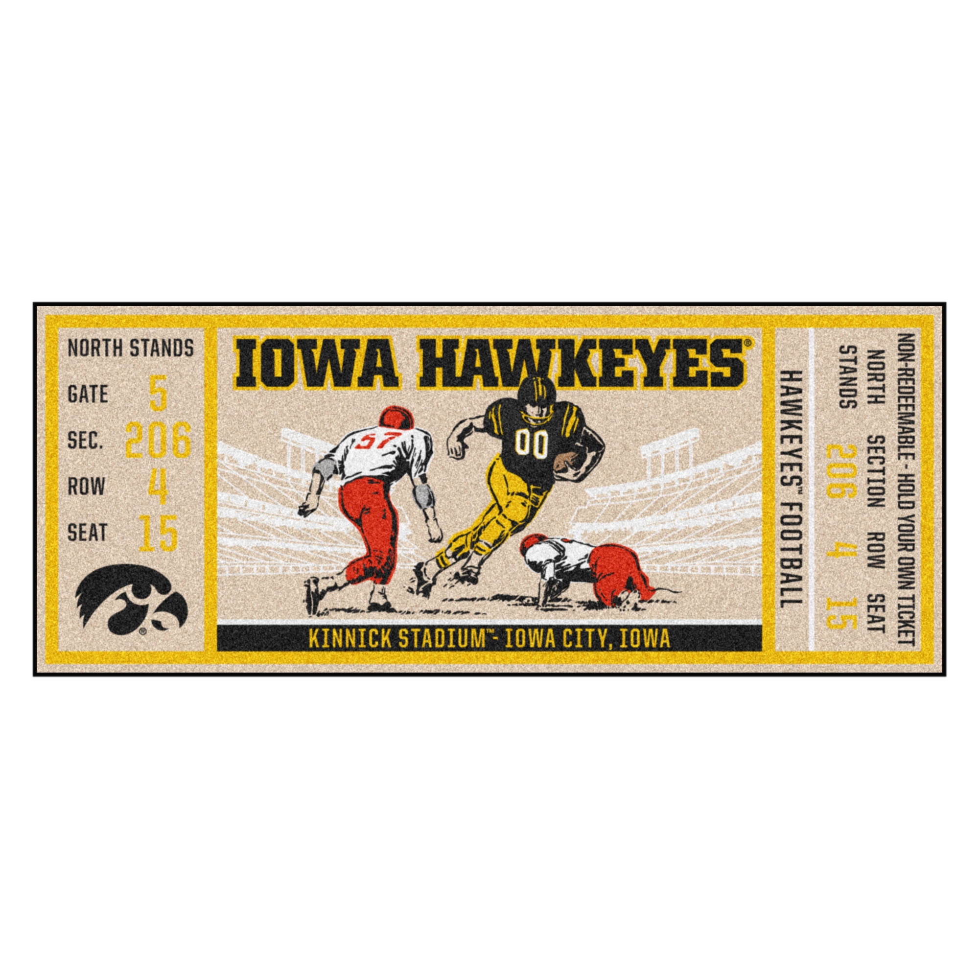 University of Iowa Ticket Runner 30"x72" - Walmart.com