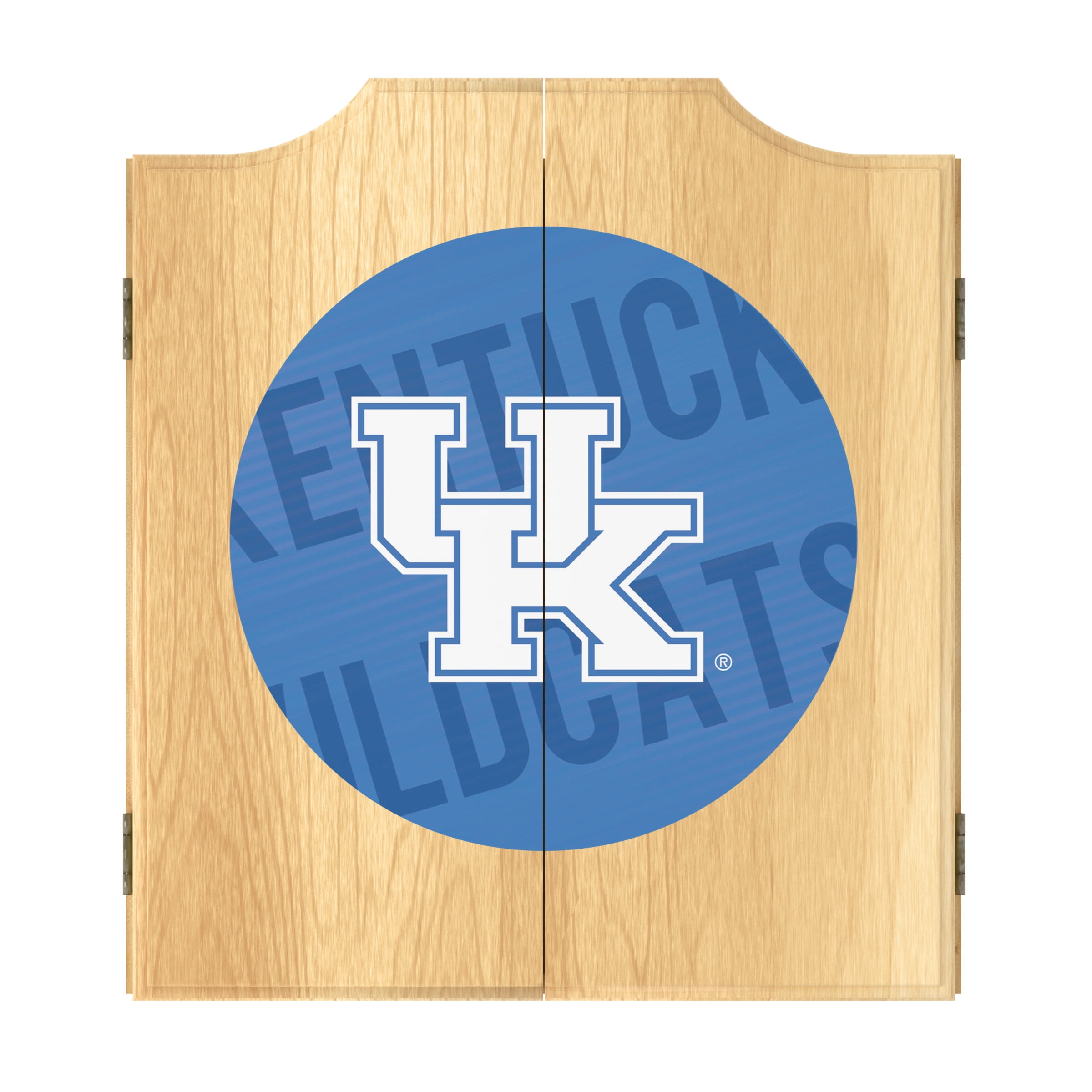 University of Kentucky Wordmark Dart Board Cabinet Set with 6 Steel Tip ...