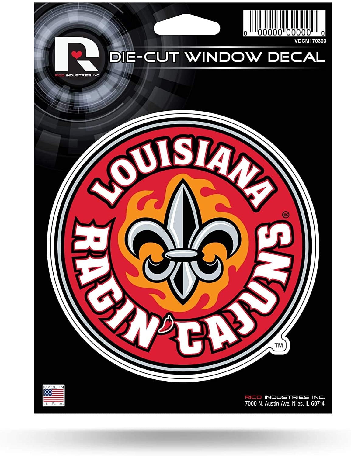 University of Louisiana Lafayette Raging Cajuns 5 Inch Die Cut Flat ...