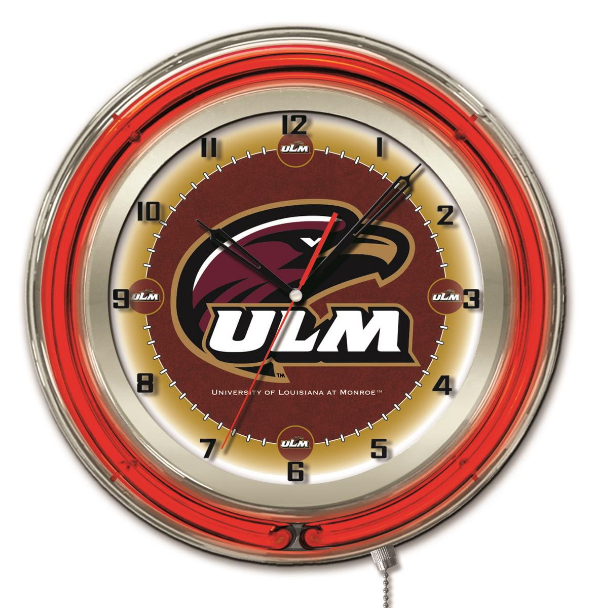 University of Louisiana at Monroe 19" Double Neon Wall Clock - Walmart.com