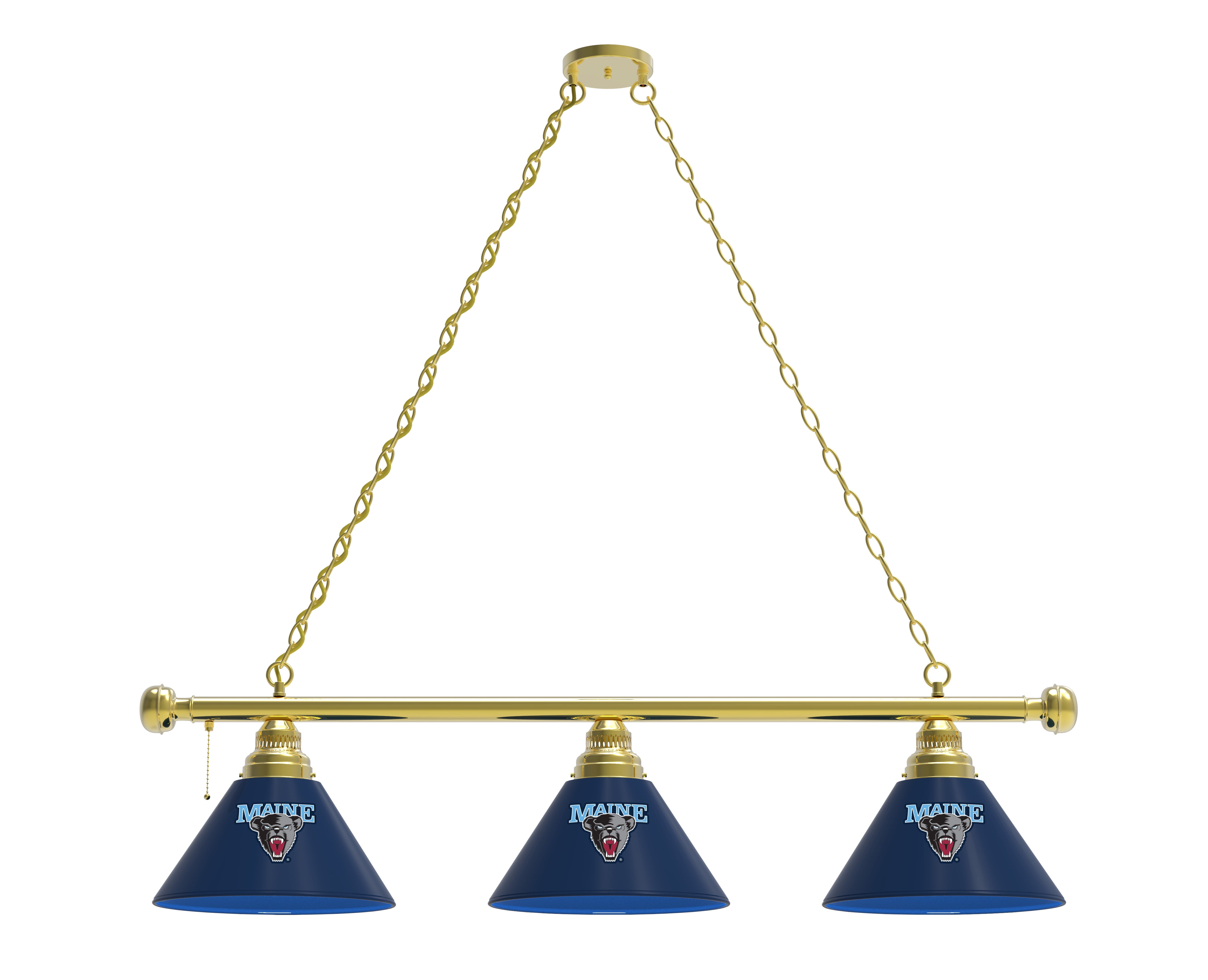 University of Maine 3 Shade Billiard Light with Brass Fixture - Walmart.com