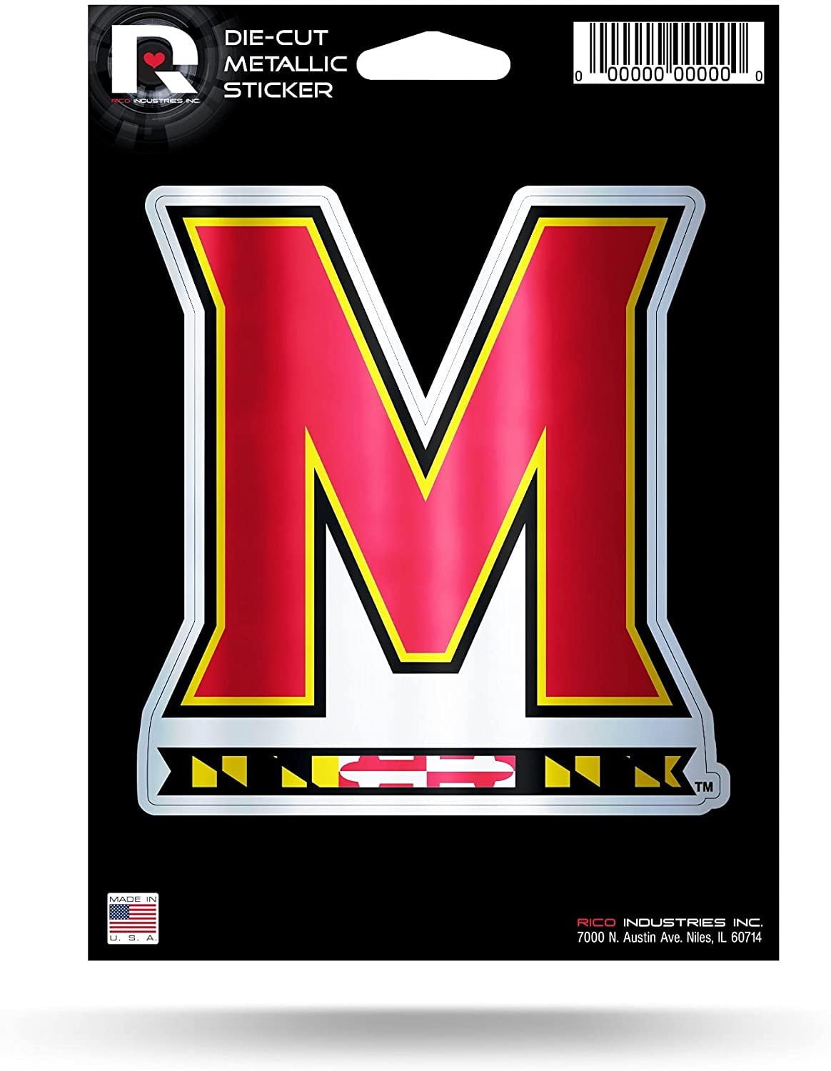 University of Maryland Terrapins 5 Inch Sticker Decal Metallic Shimmer ...