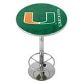 University of Miami Fade Bar Table with Adjustable Footrest and Acrylic ...