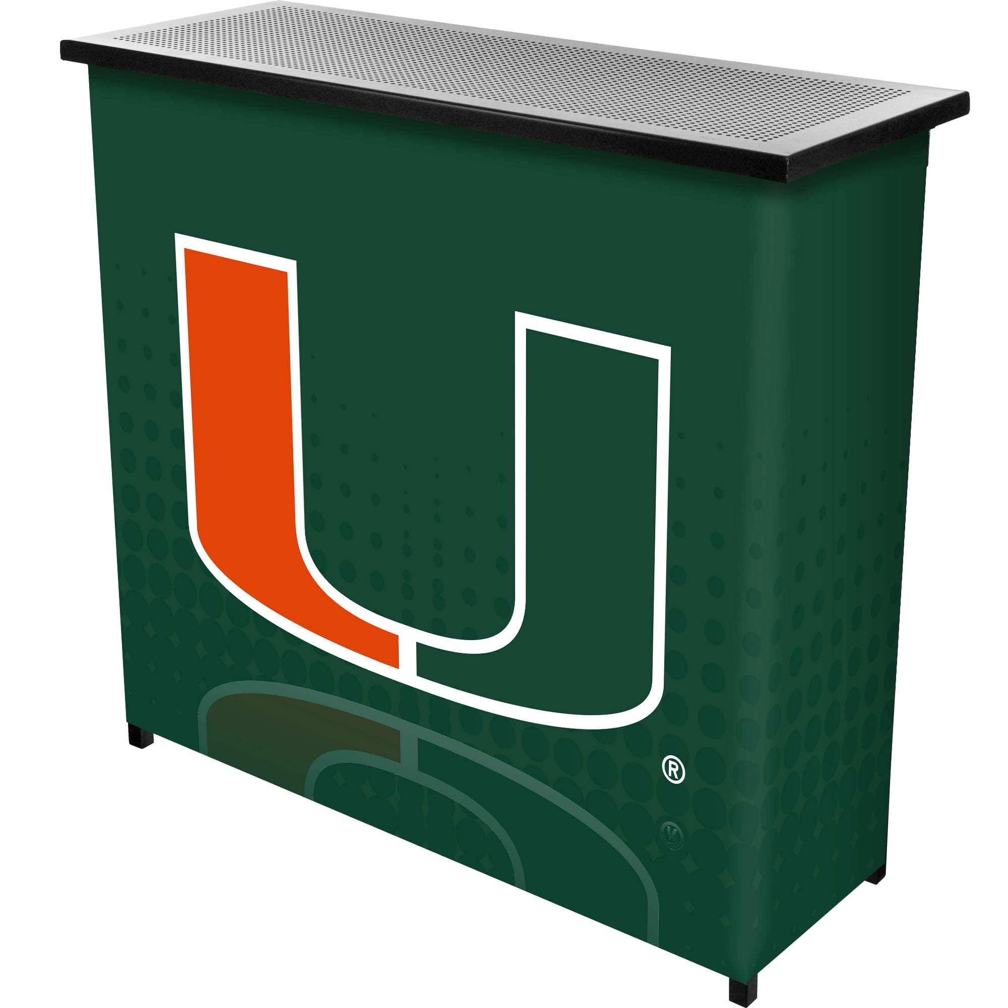 University of Miami Reflection Indoor or Outdoor Portable Bar with 2 ...