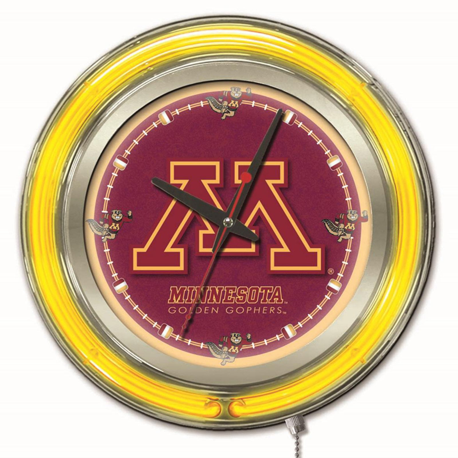 University of Minnesota 15" Double Neon Wall Clock - Walmart.com