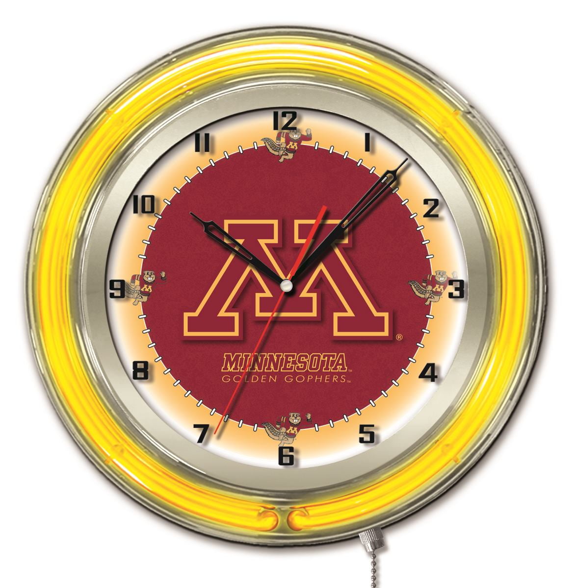 University of Minnesota 19" Double Neon Wall Clock - Walmart.com