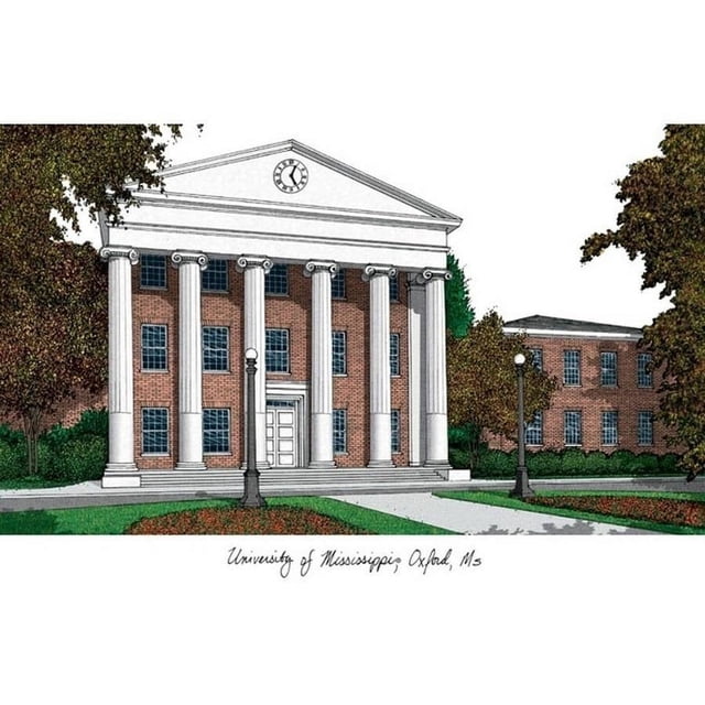 University of Mississippi Campus Images Lithograph Print - Walmart.com