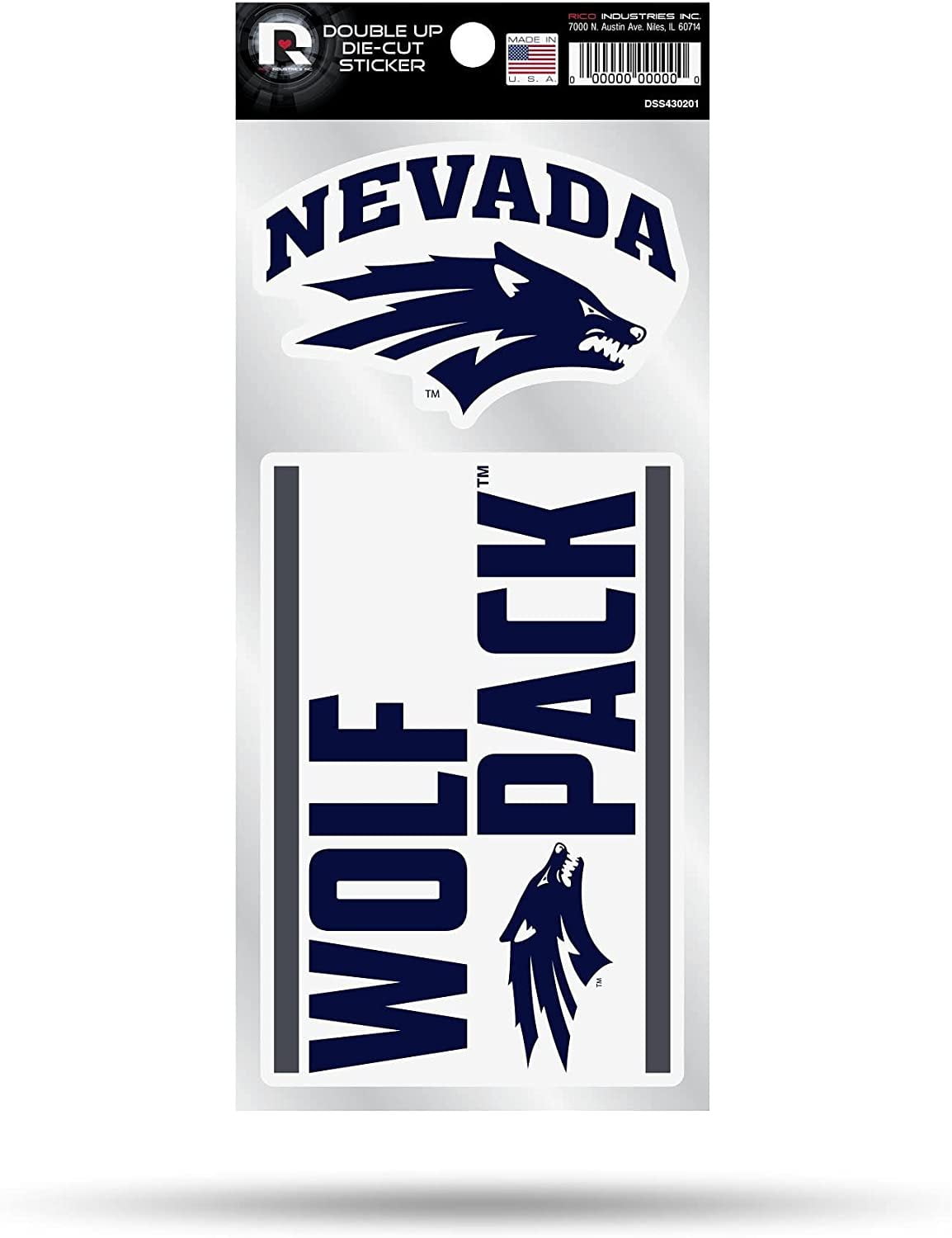 University of Nevada Reno Wolfpack 2-Piece Double Up Die Cut Sticker ...