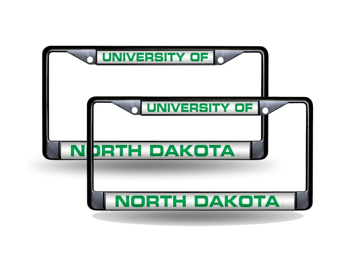 University of North Dakota Black Metal Laser License Plate Frame - Set ...