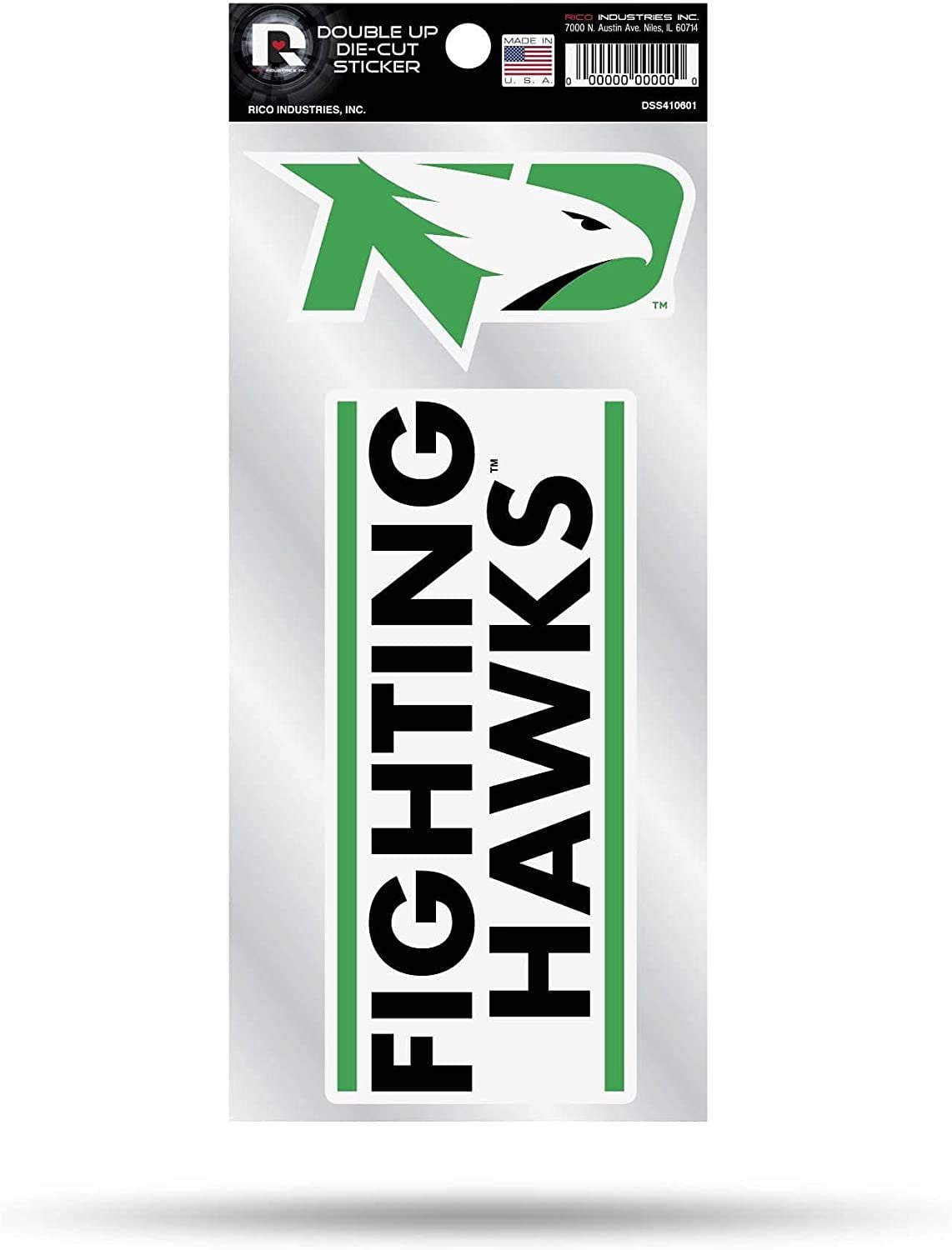 University of North Dakota Fighting Hawks 2-Piece Double Up Die Cut ...