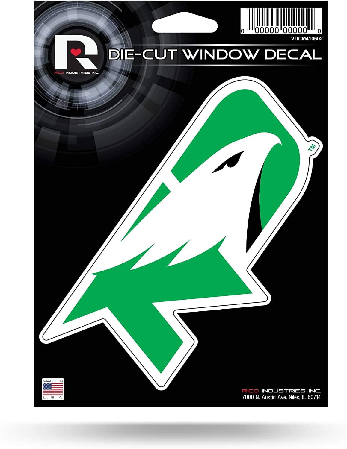University of North Dakota Fighting Hawks 5 Inch Die Cut Flat Vinyl ...