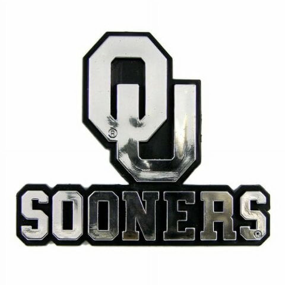 University of Oklahoma Sooners Silver Chrome Color Auto Emblem Molded ...