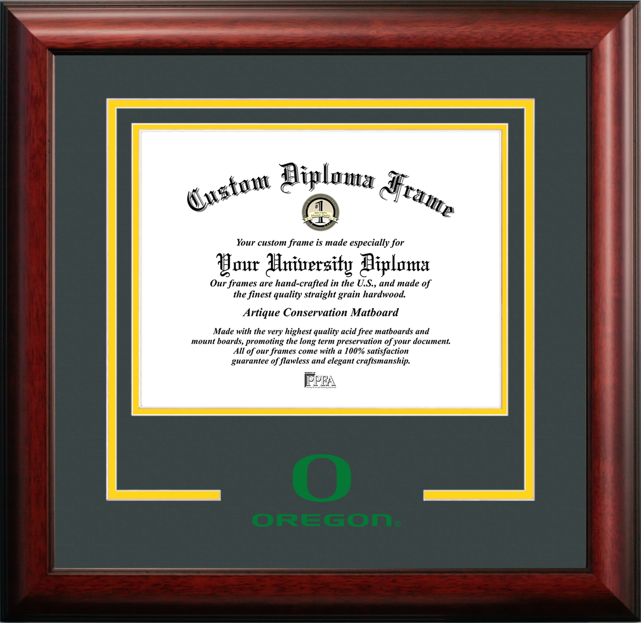 Generic University of Oregon 8.5x11 Spirit Diploma Frame Mahogany Mat ...