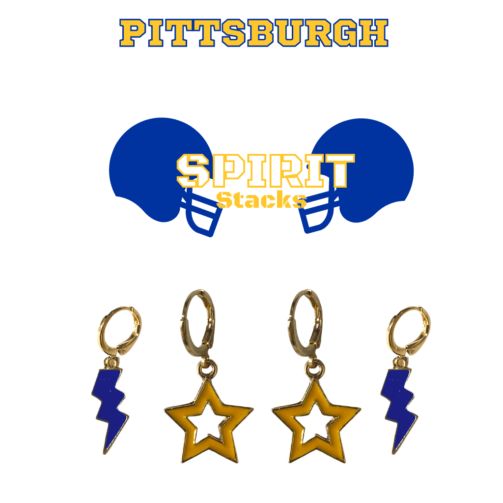 University of Pittsburgh Spirit Stack cobalt mini enamel bolts and ...
