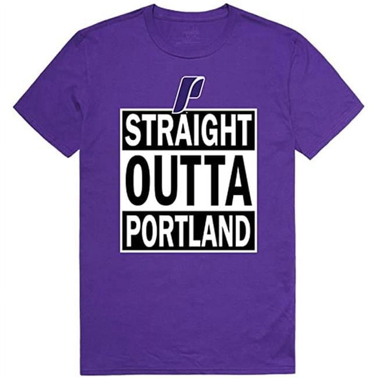 University of Portland Men Straight Outta T-Shirt, Purple - Extra Large ...