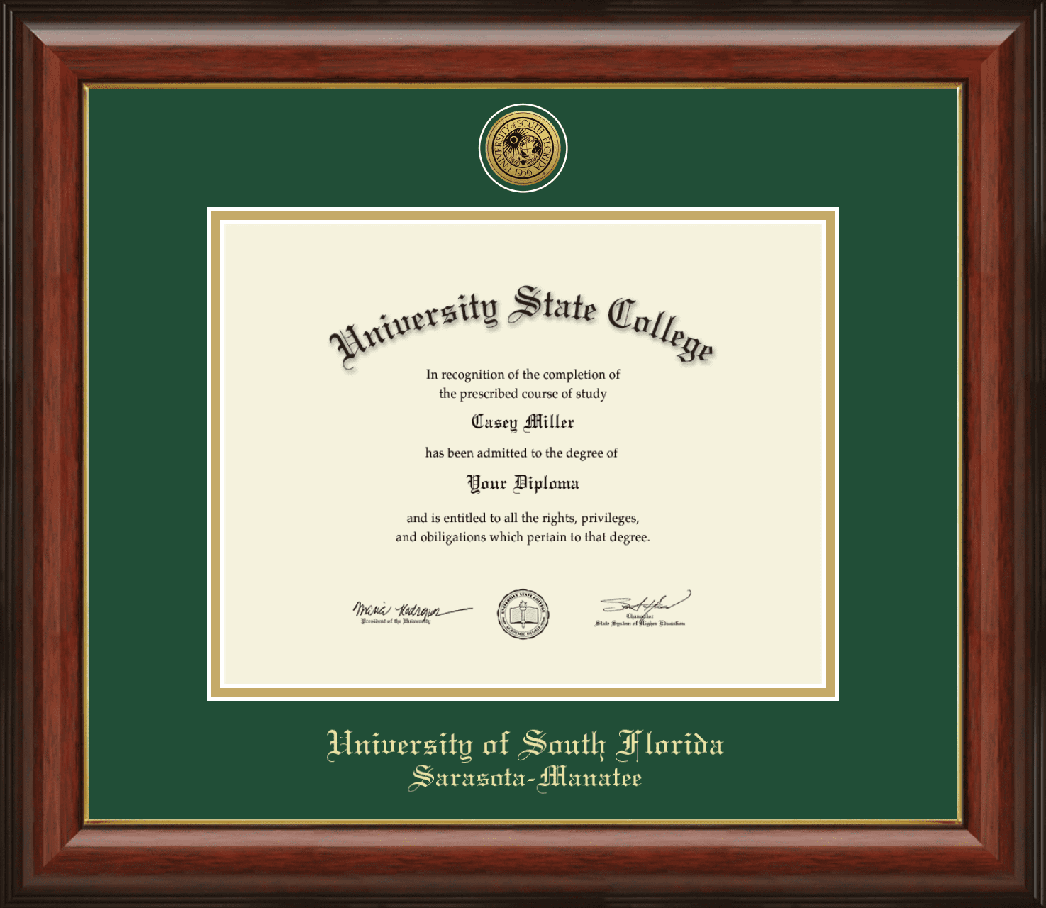 University of South Florida Diploma Frame, Document Size 11" x 8.5 ...