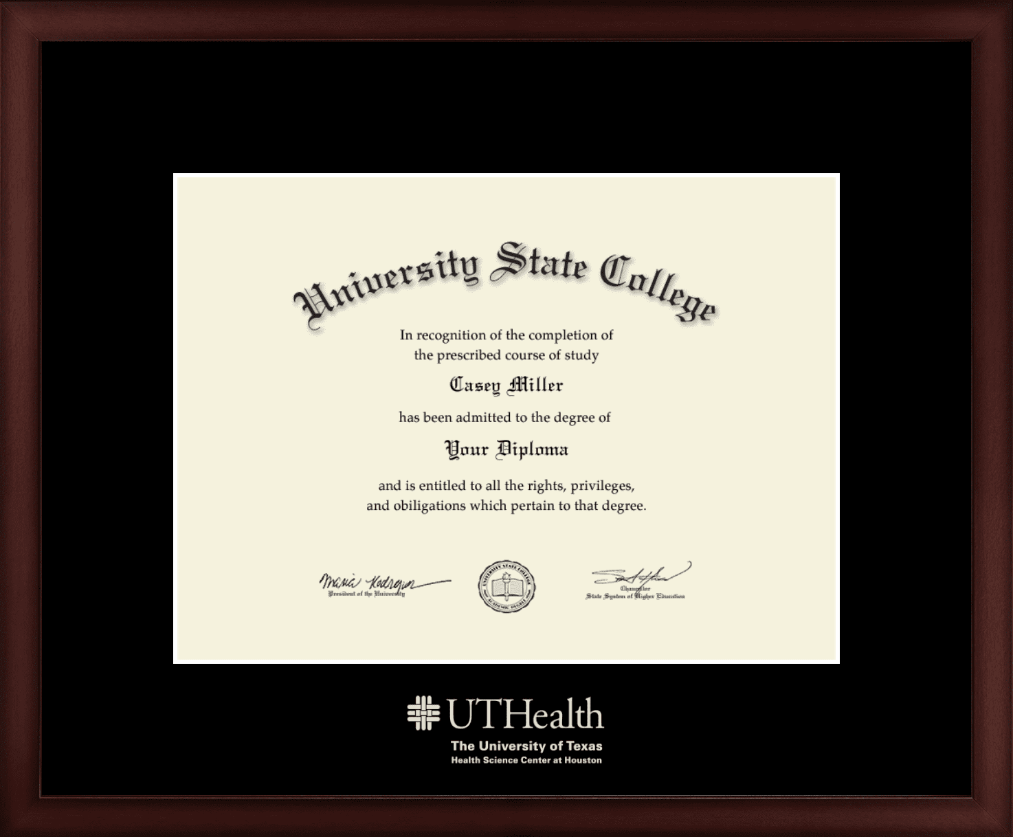 University of Texas Health Science Center at Houston Diploma Frame ...