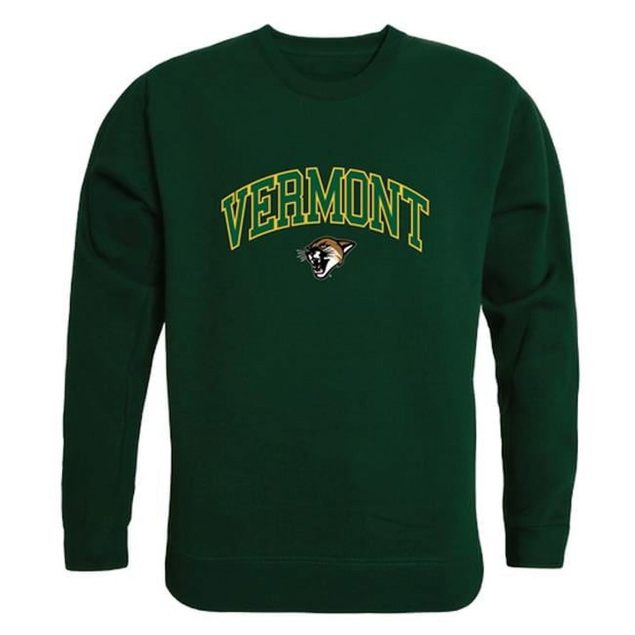 University of Vermont Men Campus Crewneck Sweatshirt, Forest White ...
