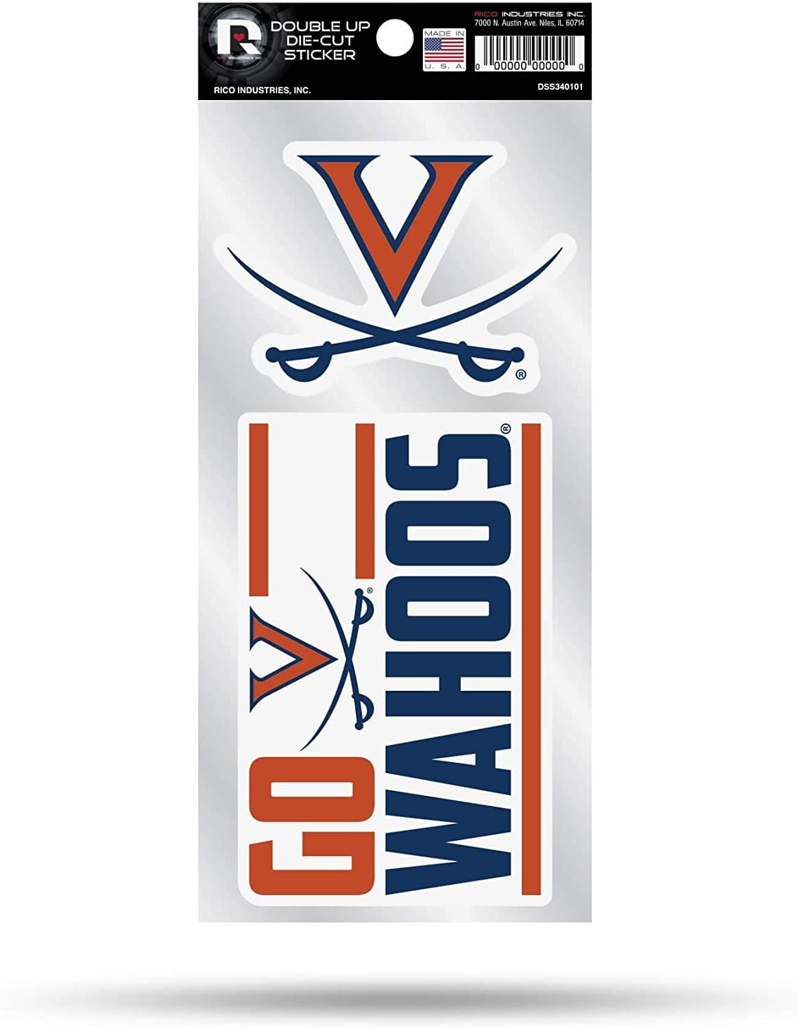 University of Virginia Cavaliers 2-Piece Double Up Die Cut Sticker ...