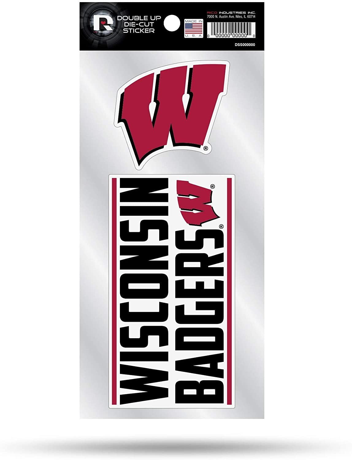 University of Wisconsin Badgers 2-Piece Double Up Die Cut Sticker Decal ...