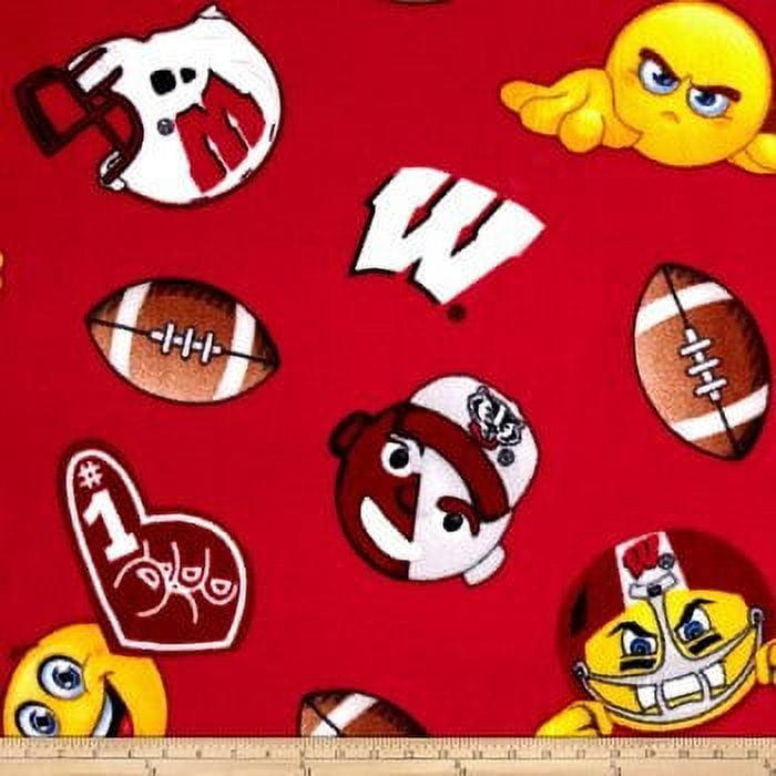 University of Wisconsin-Madison Badgers Emoji Fleece Fabric 58" by the ...