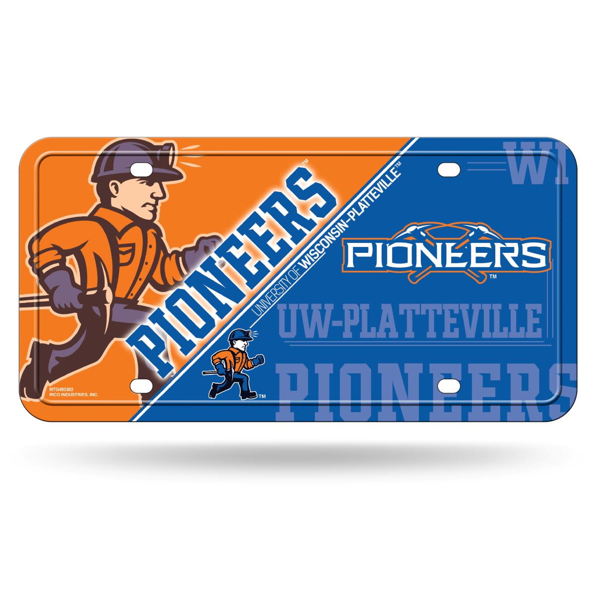 Wisconsin Platteville Pioneers 12x6 Metal License Plate Auto Tag ...
