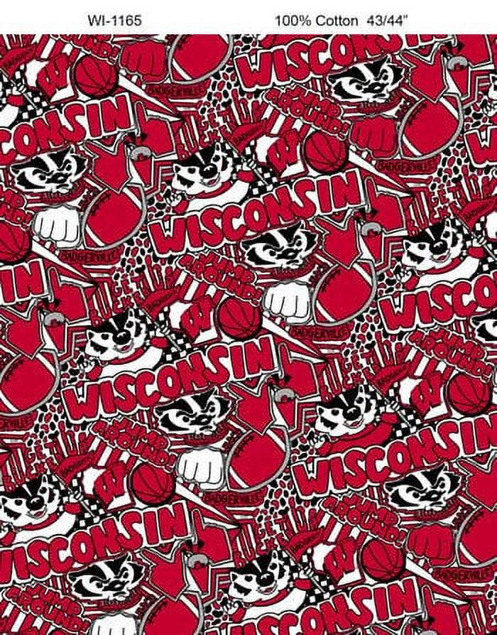 University of Wisconsin Tide Pop Art Graffiti Print Cotton Fabric-Sold ...