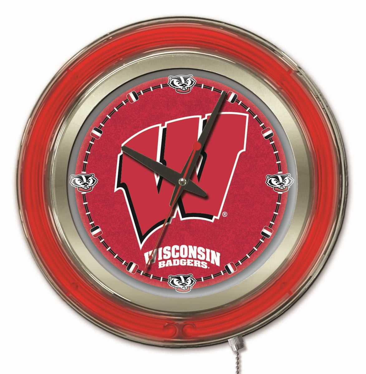 University of Wisconsin (W) 15" Double Neon Wall Clock - Walmart.com