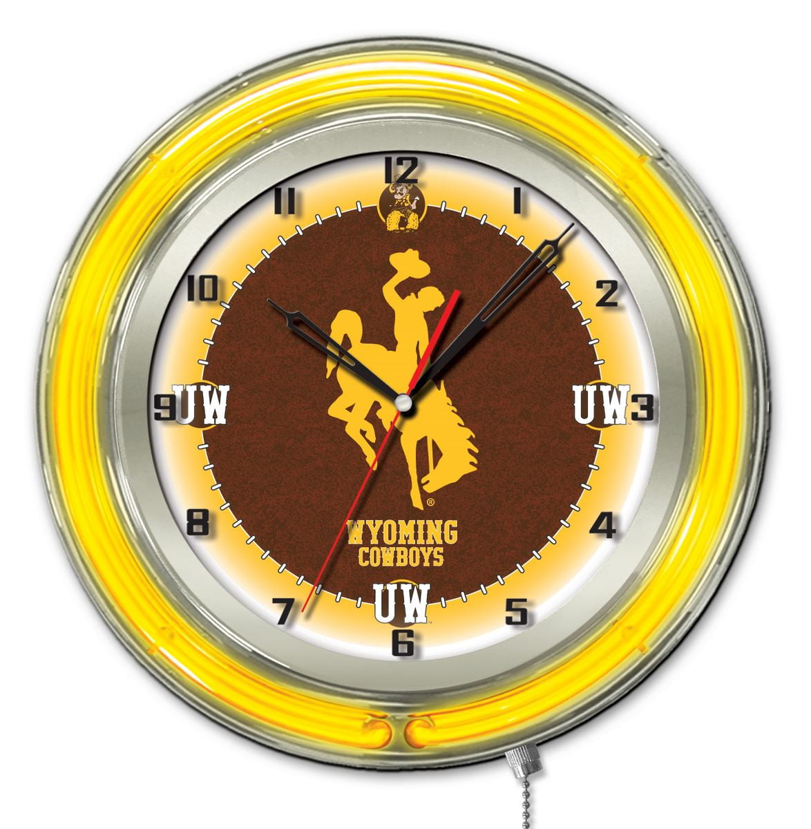 University of Wyoming 19" Double Neon Wall Clock - Walmart.com