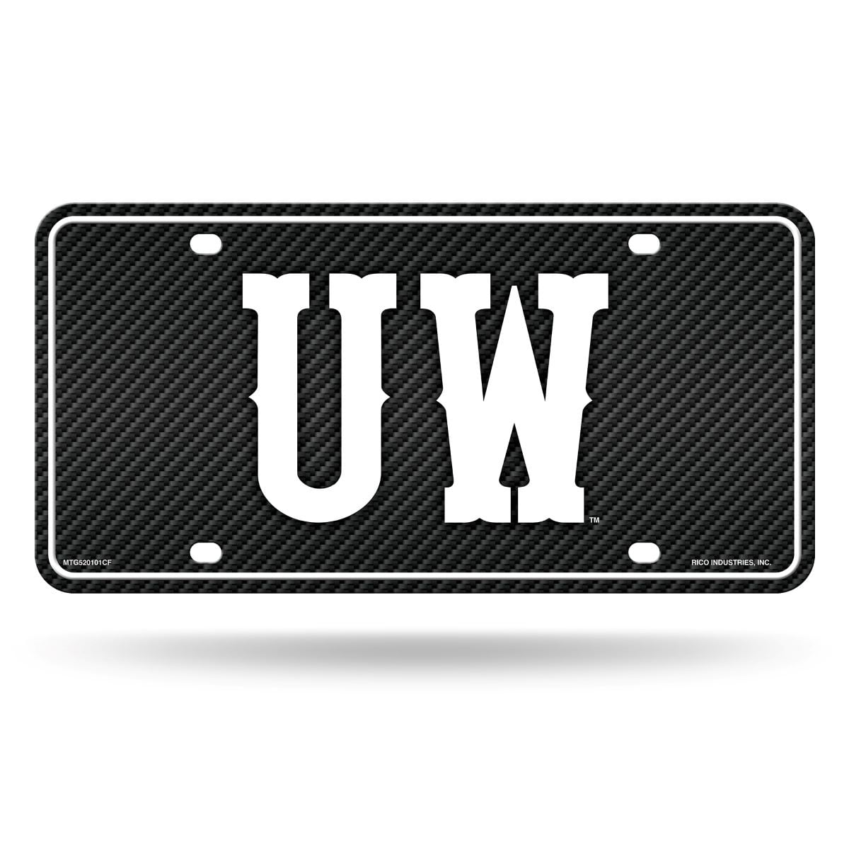 Wyoming-Cowboy's 12x6 Carbon Fiber Design Metal License Plate Auto Tag ...
