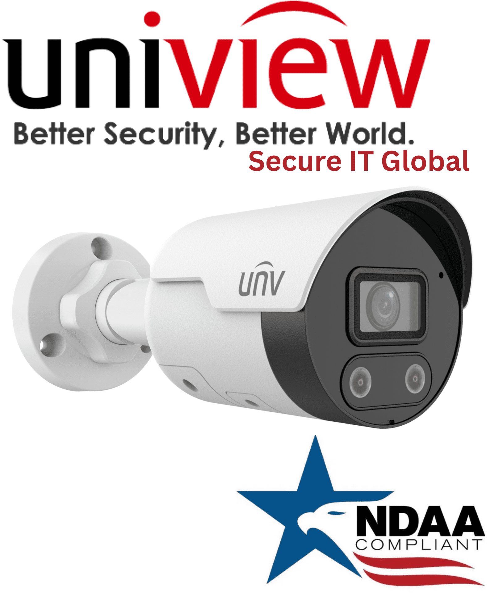 Uniview 2MP Outdoor Bullet IP Camera with 2.8mm Lens, IR Night Vision ...