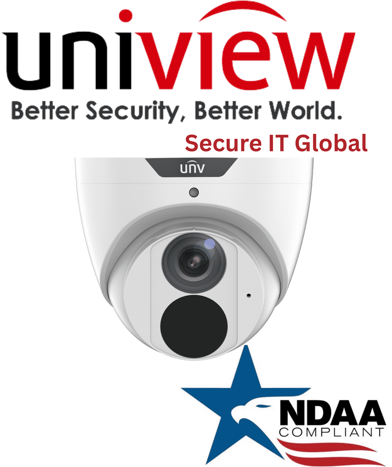 Uniview 2MP Outdoor Turret IP Security Camera with 2.8mm Lens, IR Night Vision & Smart Detection ...