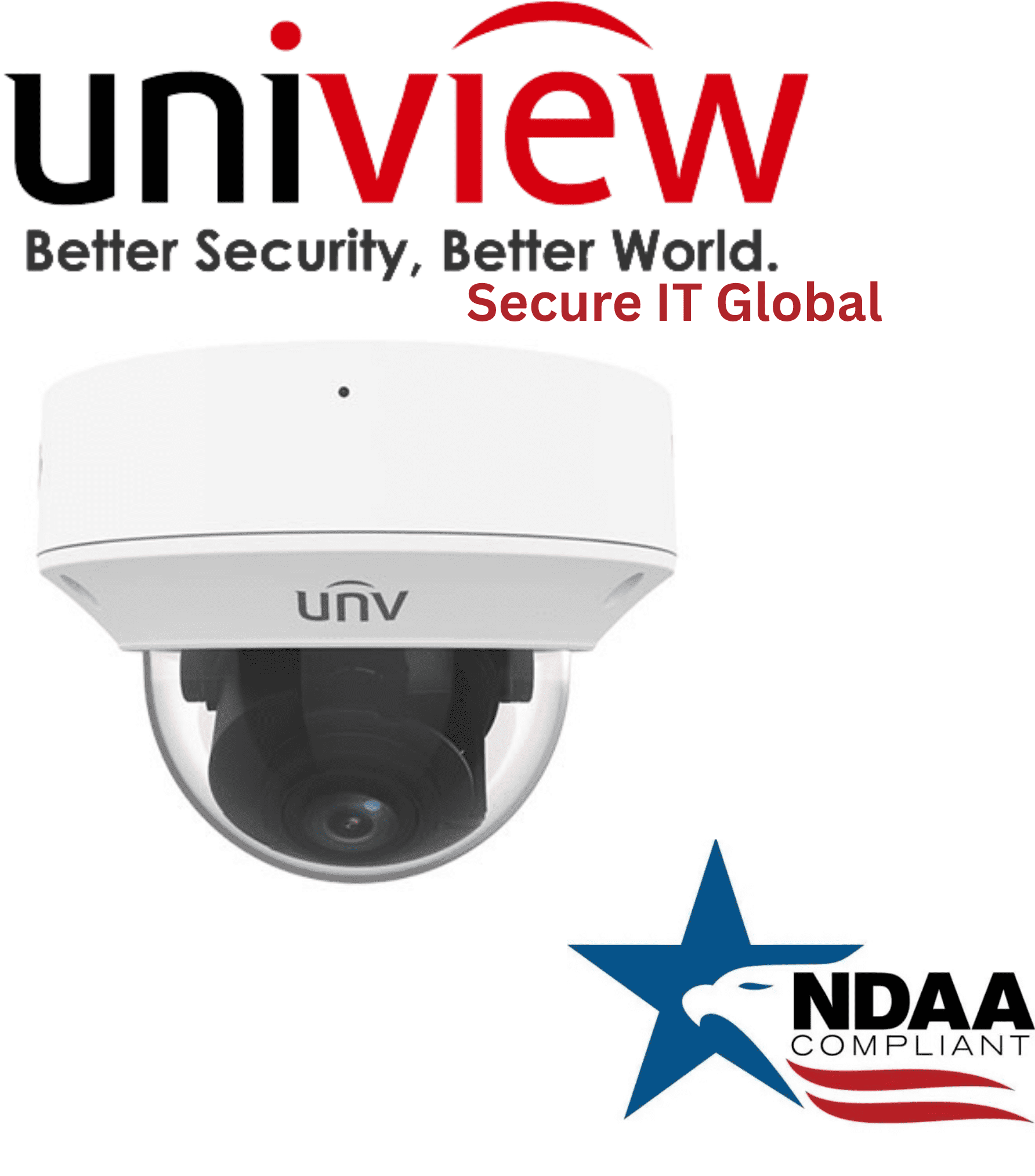Uniview NDAA 8MP Dome IP Security Camera 2.8–12mm Motorized Lens, Smart ...