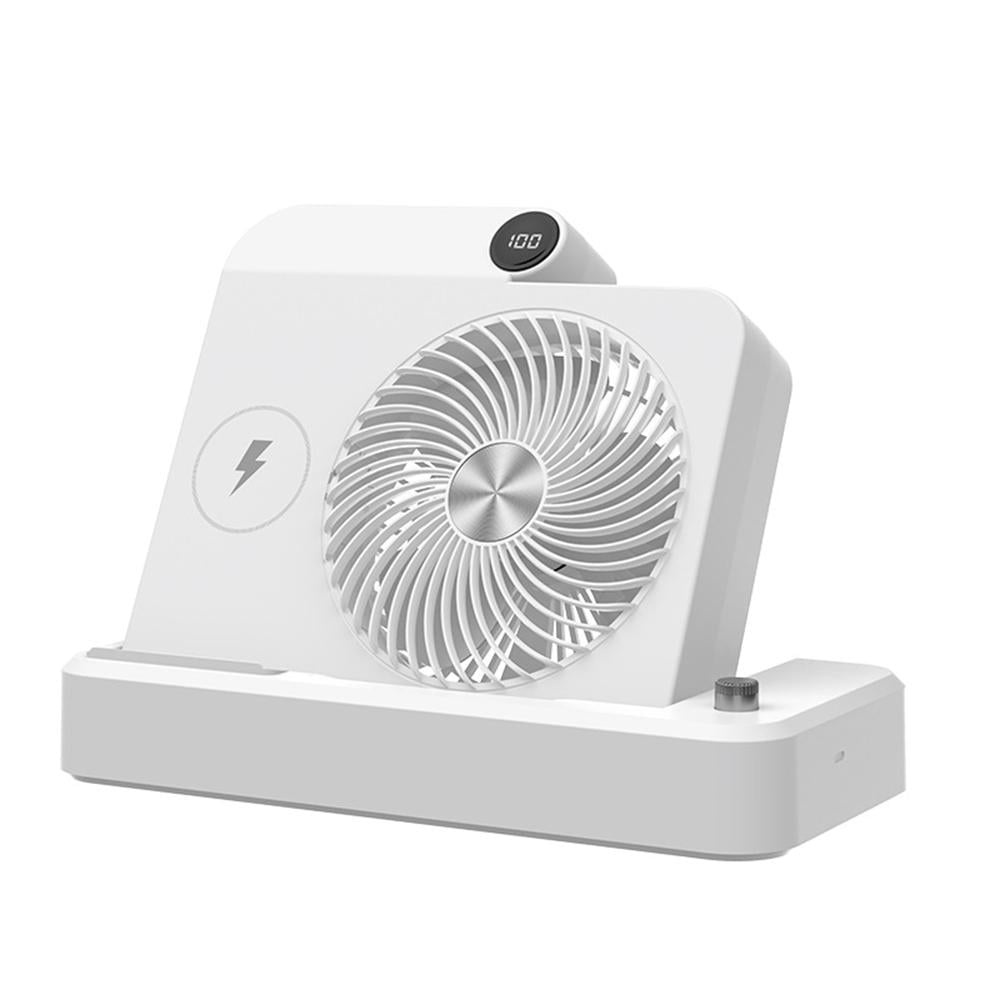 Univora Desktop Electric Fan Phone Wireless Charging Stafion Folding ...