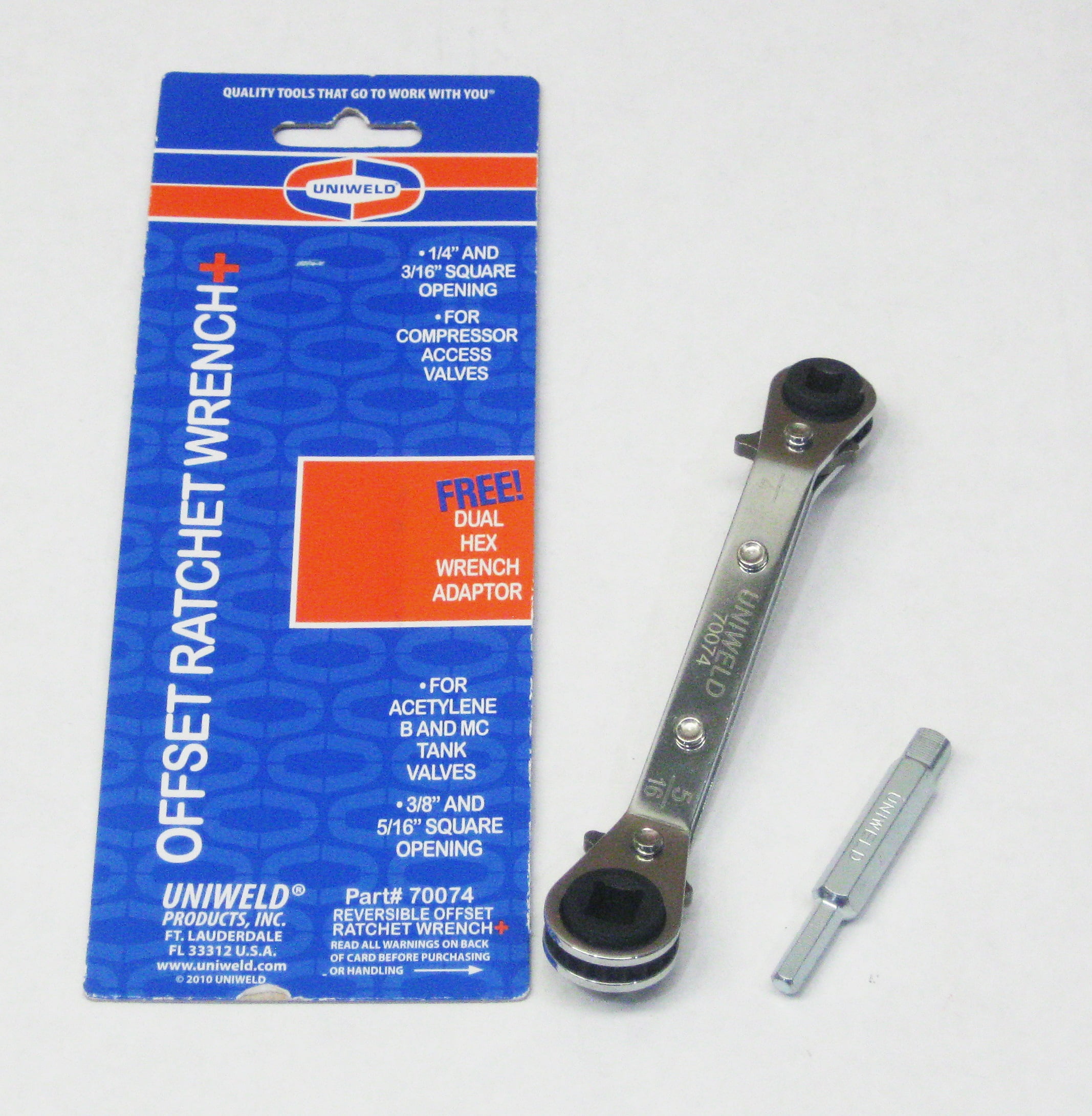 Uniweld 70074 Reversible Offset Ratchet Wrench with DHVA Dual Hex ...