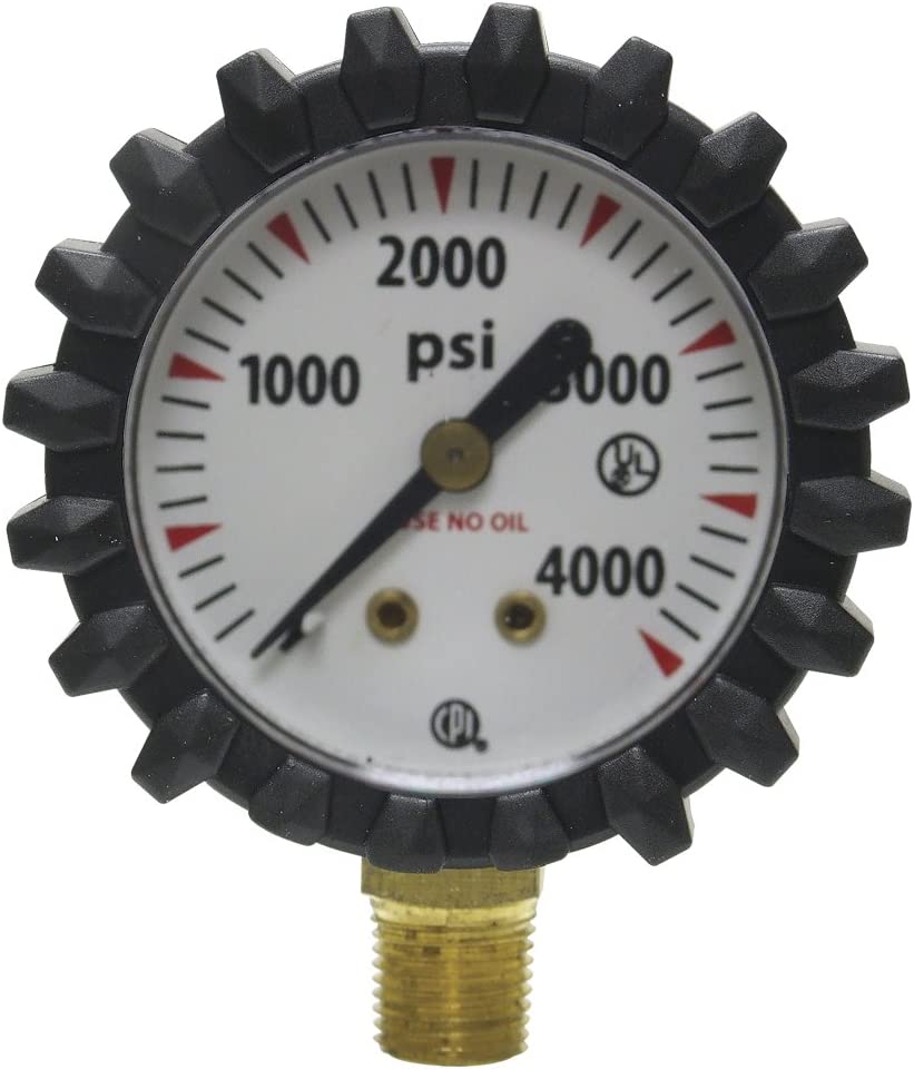 Uniweld G56D 1-1/2-Inch 4000 PSI Oxygen Replacement Contents Gauge with ...