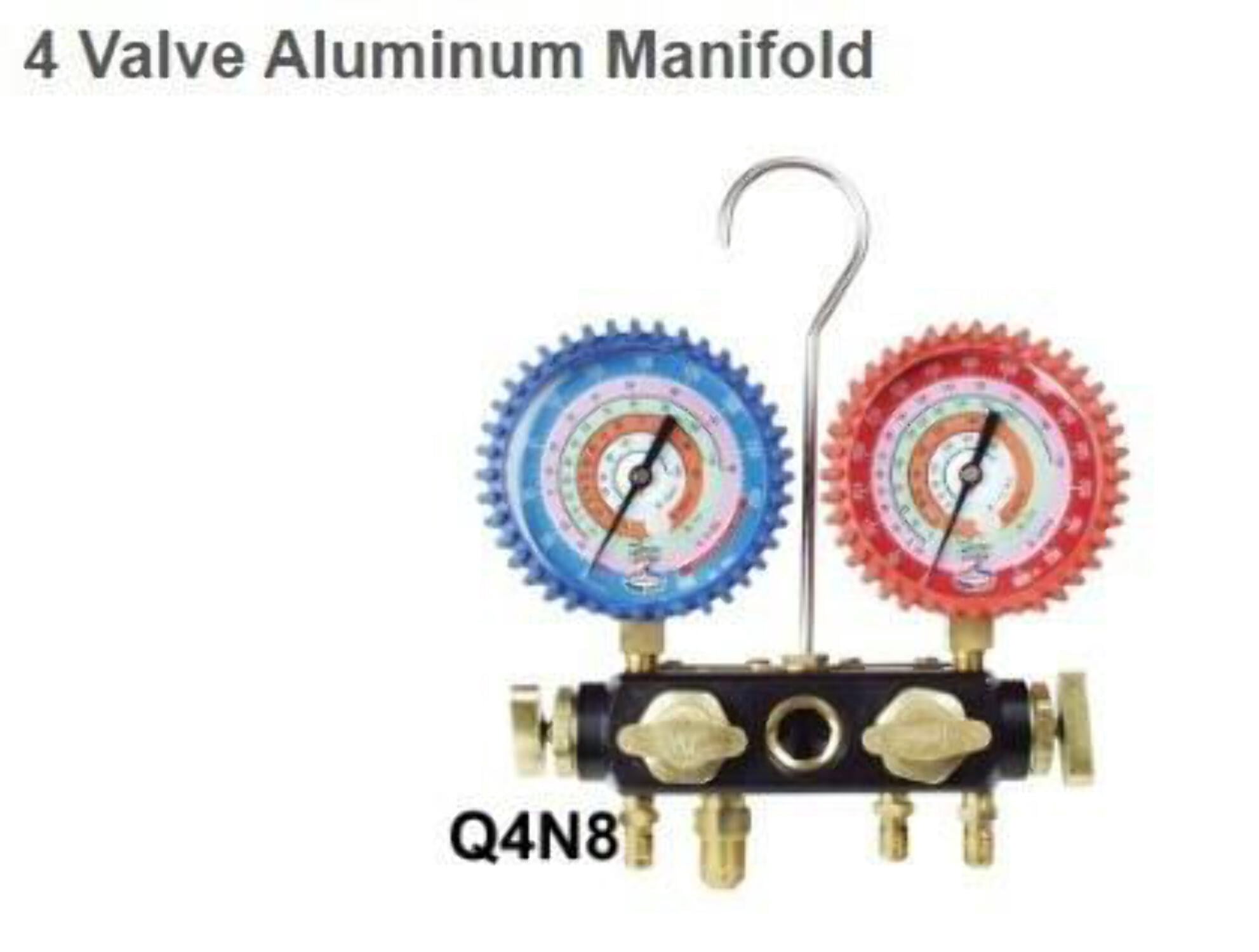 Uniweld Q4N85SMEZ - 4-Valve Aluminum Manifold W/Hoses Ez Turn Anti ...
