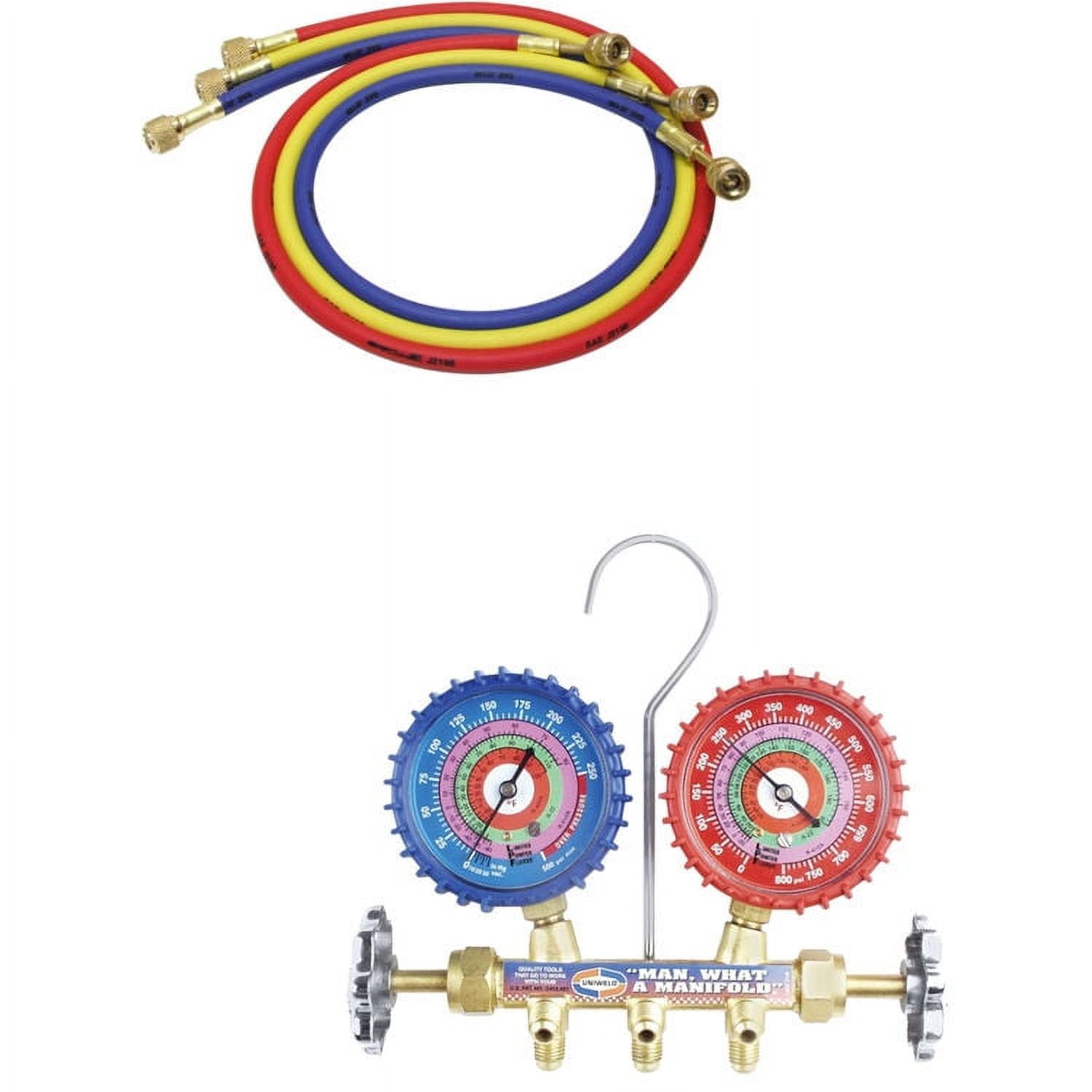Uniweld QS4L5H 2 Valve Brass Manifold, 3-1/8in Gauges, HVAC - Walmart.com