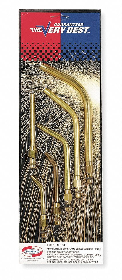 Uniweld UNIWELD 5pc Threaded Torch Tip Set KSF - Walmart.com