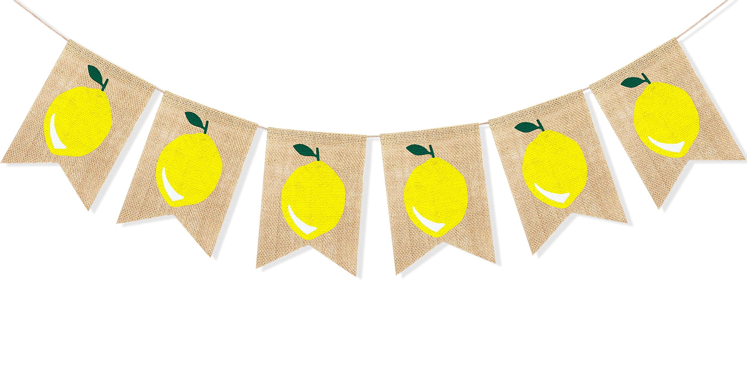 Uniwish Lemon Banner Burlap Hanging Bunting for Lemon Theme Baby Shower ...
