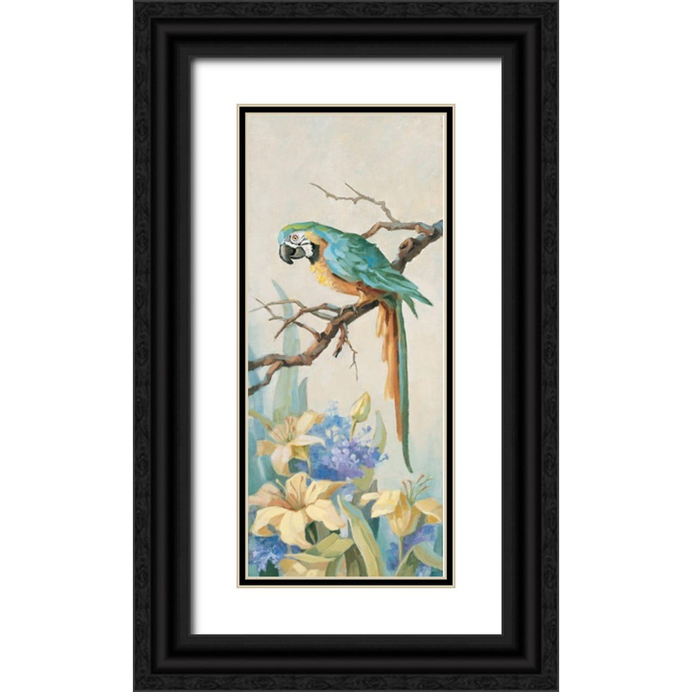 Unknown 10x18 Black Ornate Wood Framed with Double Matting Museum Art ...