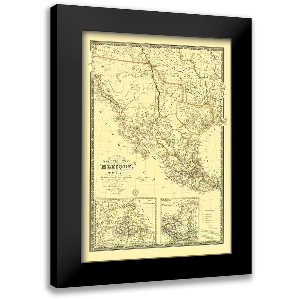 Unknown 11x14 Black Modern Framed Museum Art Print Titled - New Map of ...