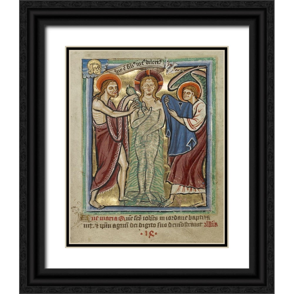 Unknown 12th Century English Illuminator 12x14 Black Ornate Wood Framed ...