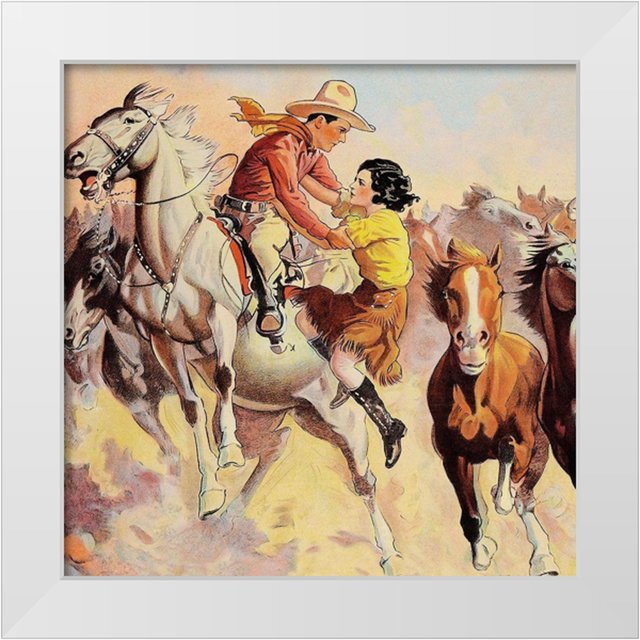 Unknown 12x12 White Modern Wood Framed Museum Art Print Titled - Vintage Westerns: Phantom of ...