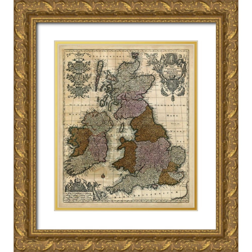 Unknown 12x14 Gold Ornate Wood Framed with Double Matting Museum Art ...