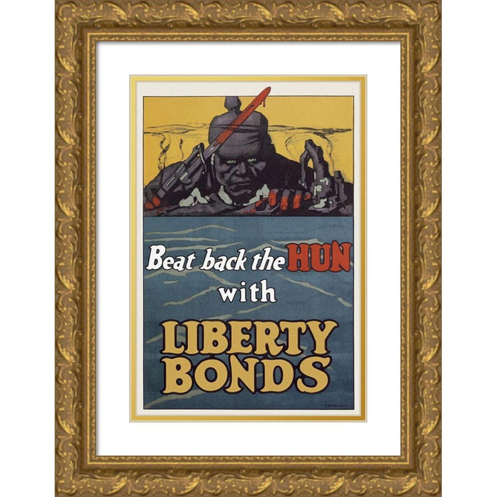 Unknown 13x18 Gold Ornate Wood Framed with Double Matting Museum Art ...