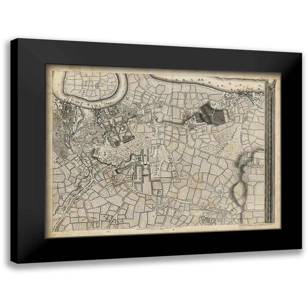 Unknown 14x12 Black Modern Framed Museum Art Print Titled - Map of ...