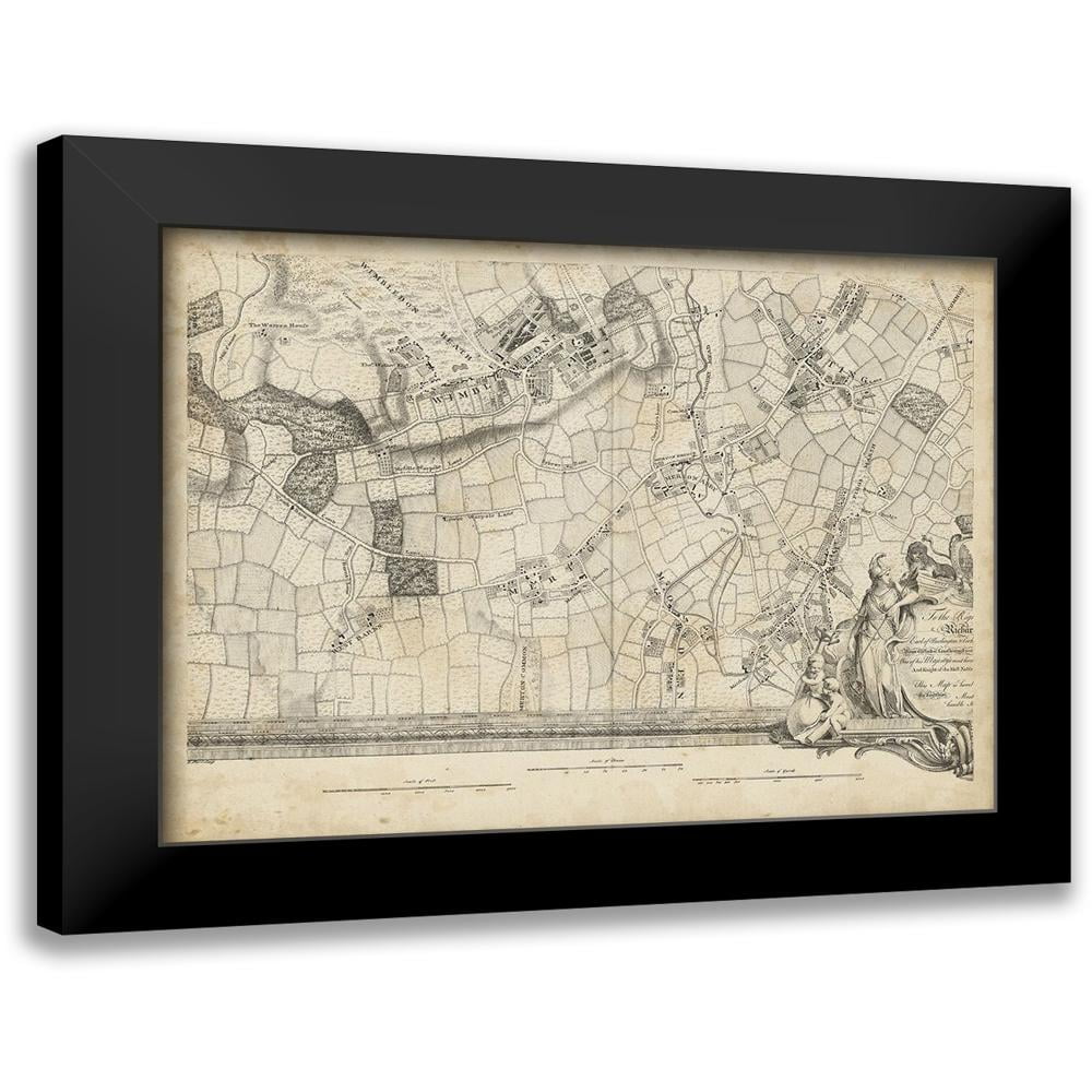 Unknown 14x12 Black Modern Framed Museum Art Print Titled - Map of ...