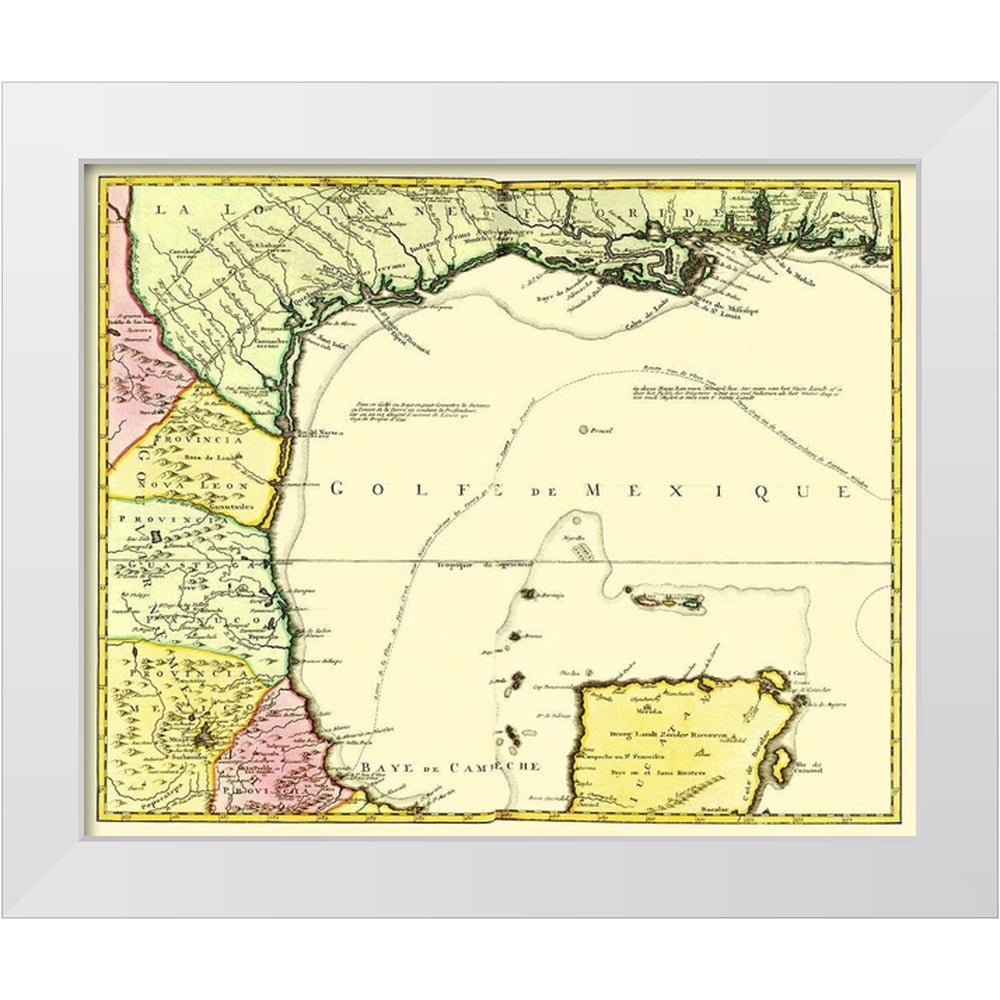 Unknown 14x12 White Modern Wood Framed Museum Art Print Titled - Gulf ...