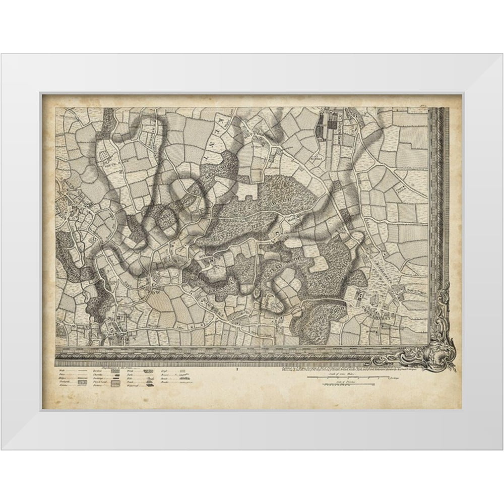 Unknown 14x12 White Modern Wood Framed Museum Art Print Titled - Map of ...